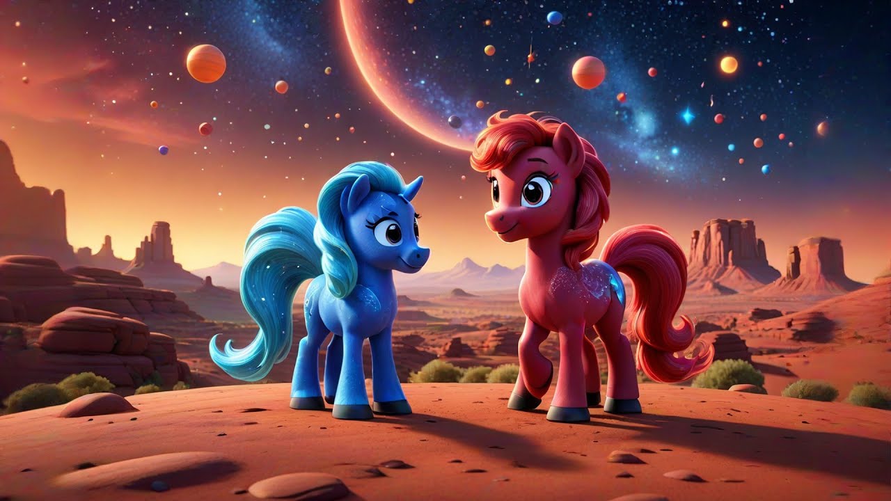 Four Magic Ponies Gallop the Stars | Pony Song for Kids | Nursery ...