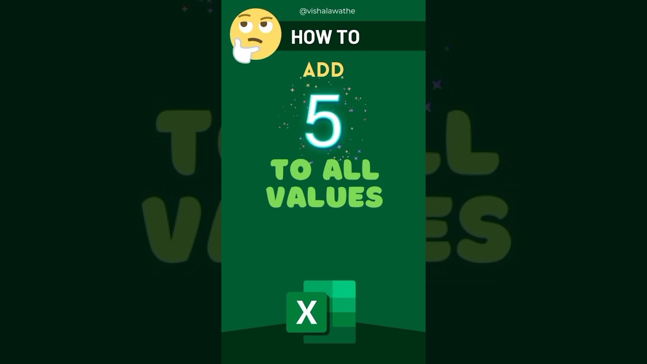 Add 5 To All Values In Excel shorts viral trending howto Add 5 To All Values In Excel shorts viral trending howto