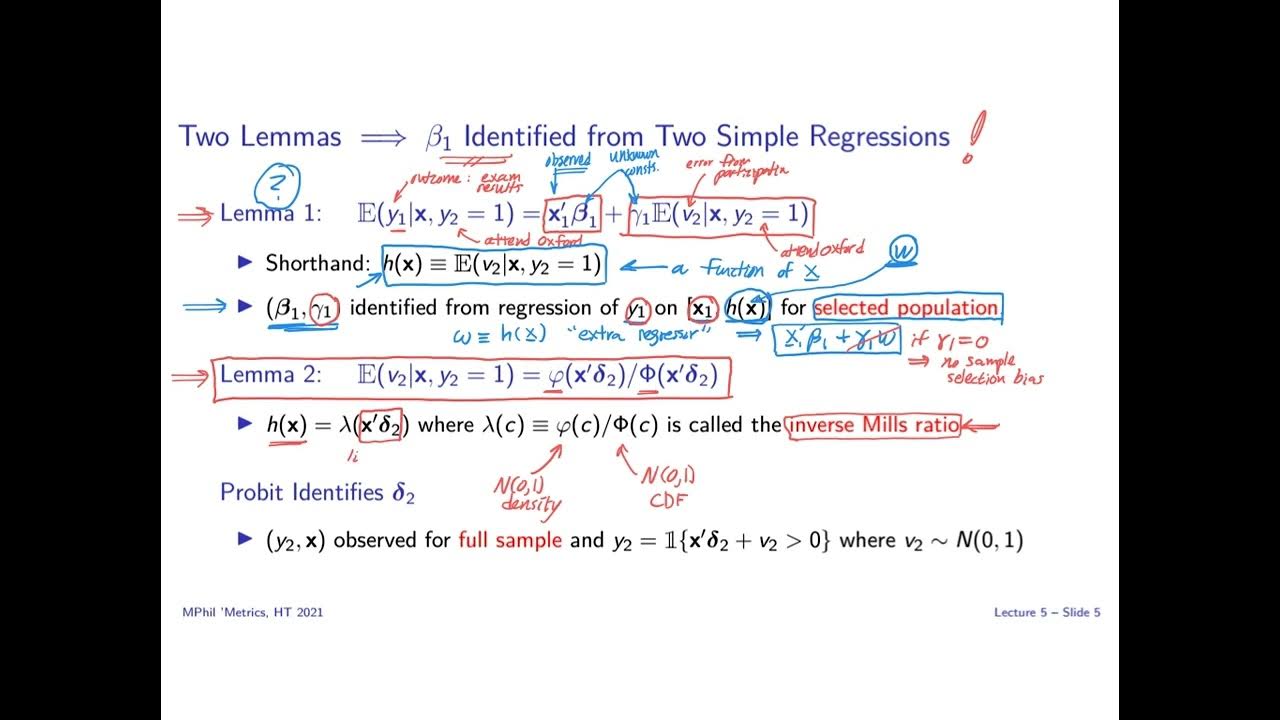 Lecture 5 Part 2 - The Heckman Selection Model - YouTube
