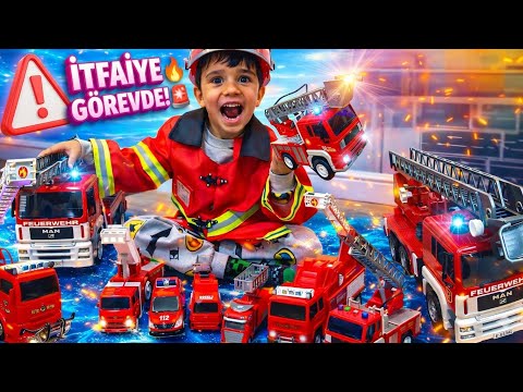 🔴Oyuncak araba Bruder İtfaiye Arabası ve Emir Buğra Çiftlik Evini Kurtarıyor 🚒 | İtfaiyecilik Oyunu
