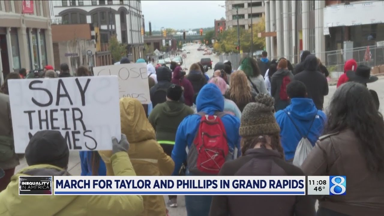 Protesters march against police brutality in Grand Rapids - YouTube