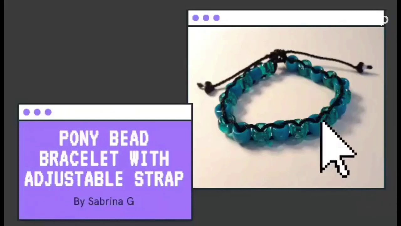 How to make pony bead bracelet with adjustable strap - YouTube