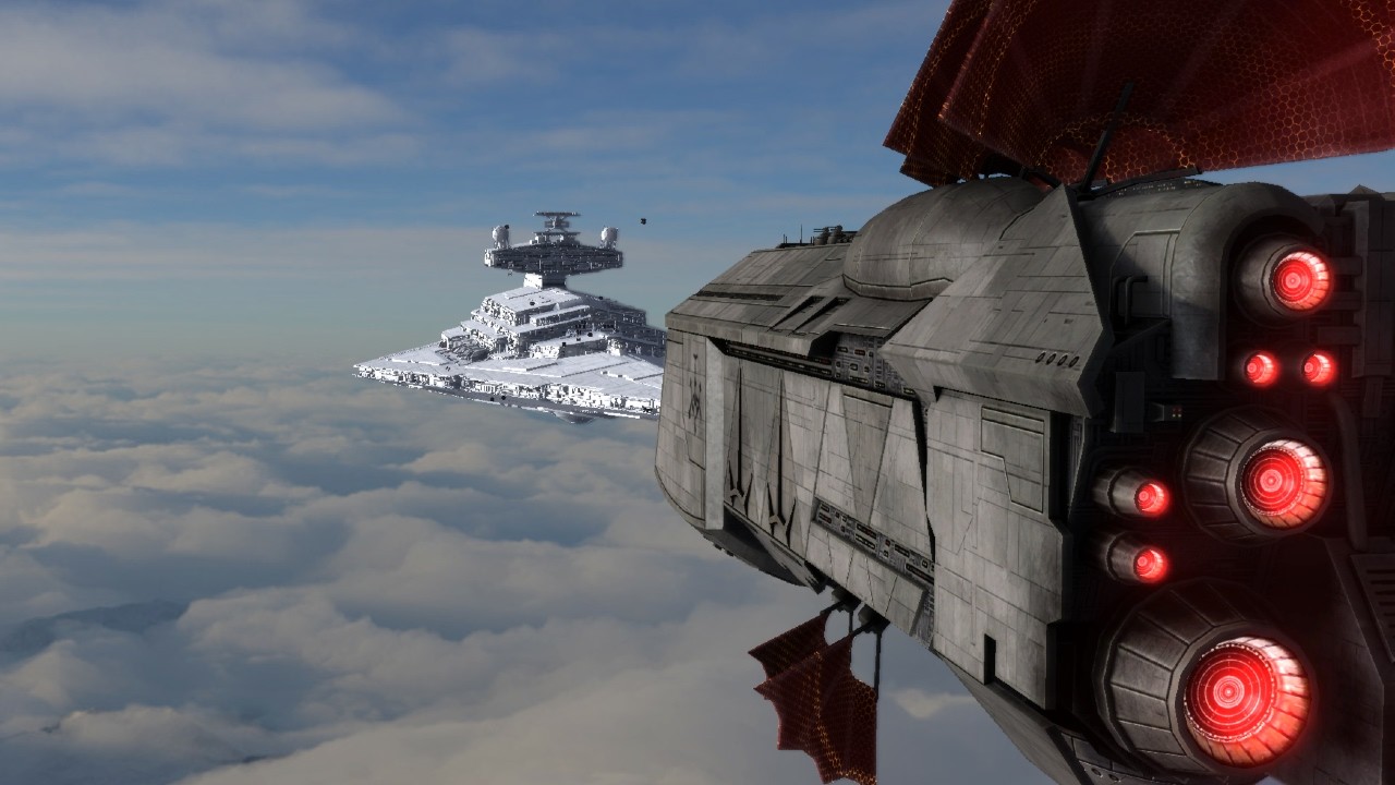 Star Destroyer VS Hutt Flagship - Star Wars Empire At War Remake - YouTube