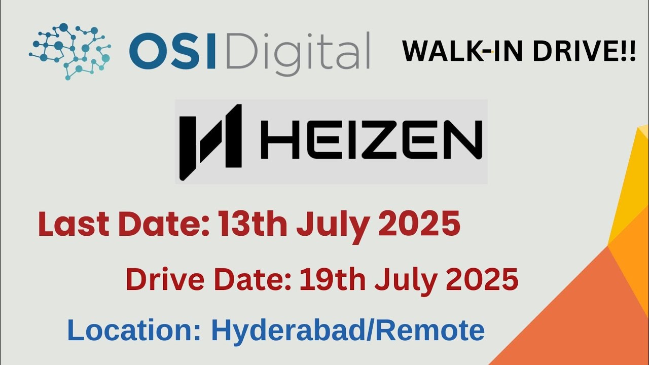 OSI Digital Walk-in Drive for Junior Data Engineer | Heizen (OpenGig ...