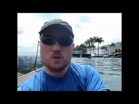 Swimming Pool at the Marina Sands Bay Hotel in Singapore July 2015