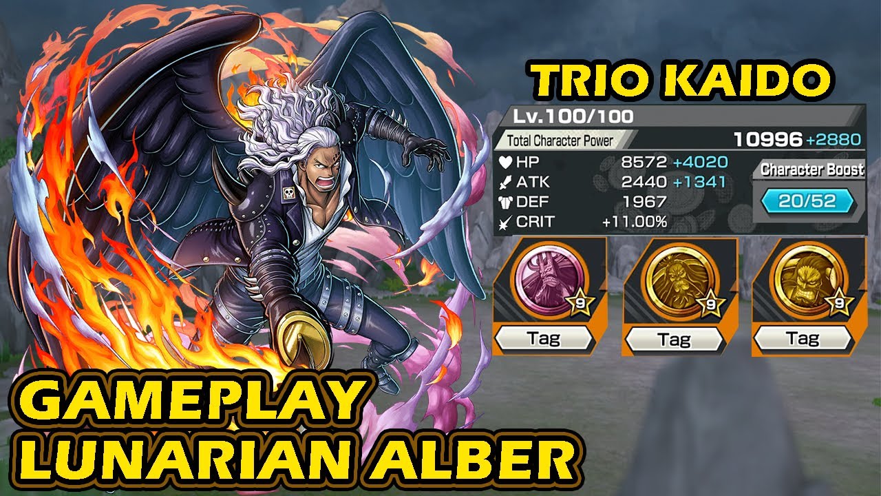 Gameplay Lunarian Alber Level 100 , Medal Trio Kaido | One Piece Bounty ...