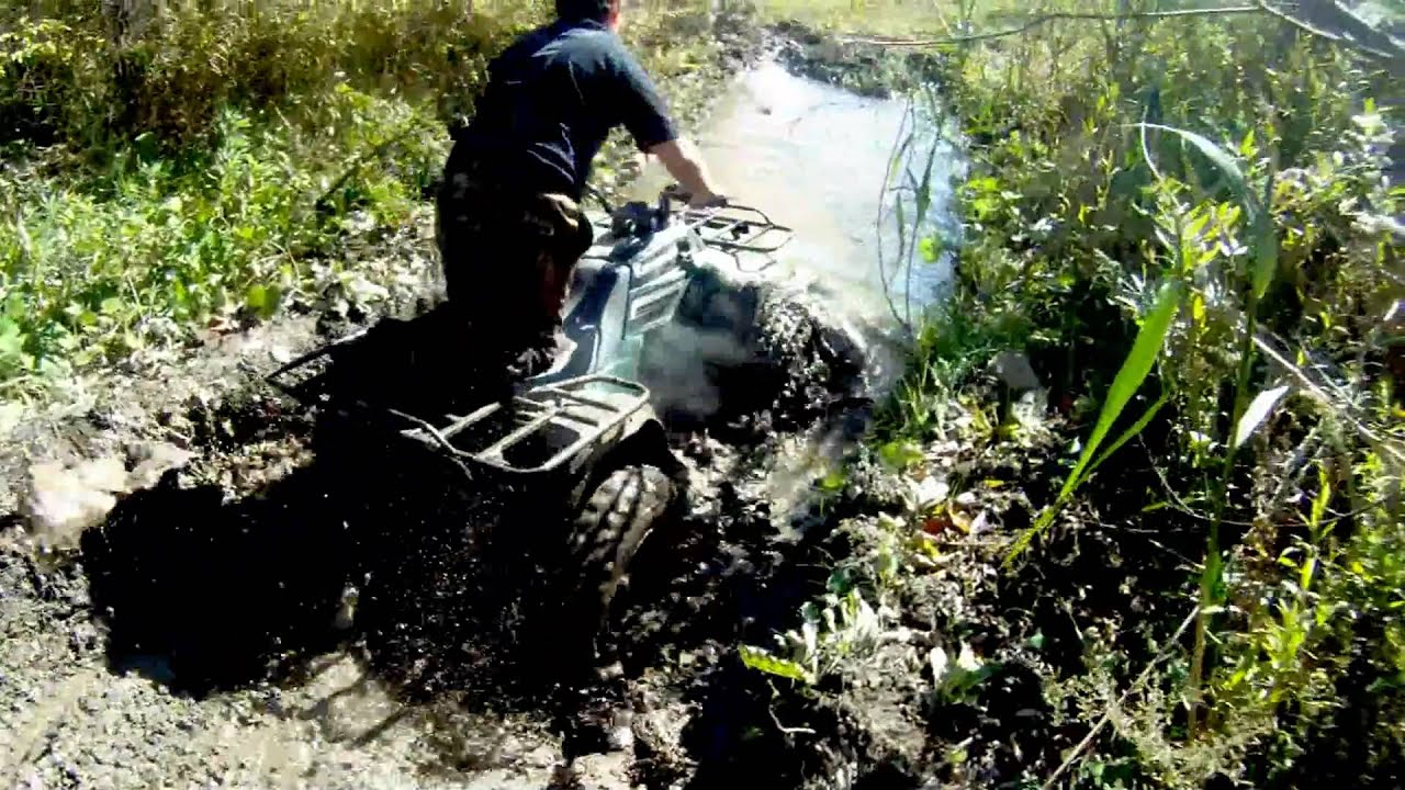 ATV Stuck In Mud - YouTube