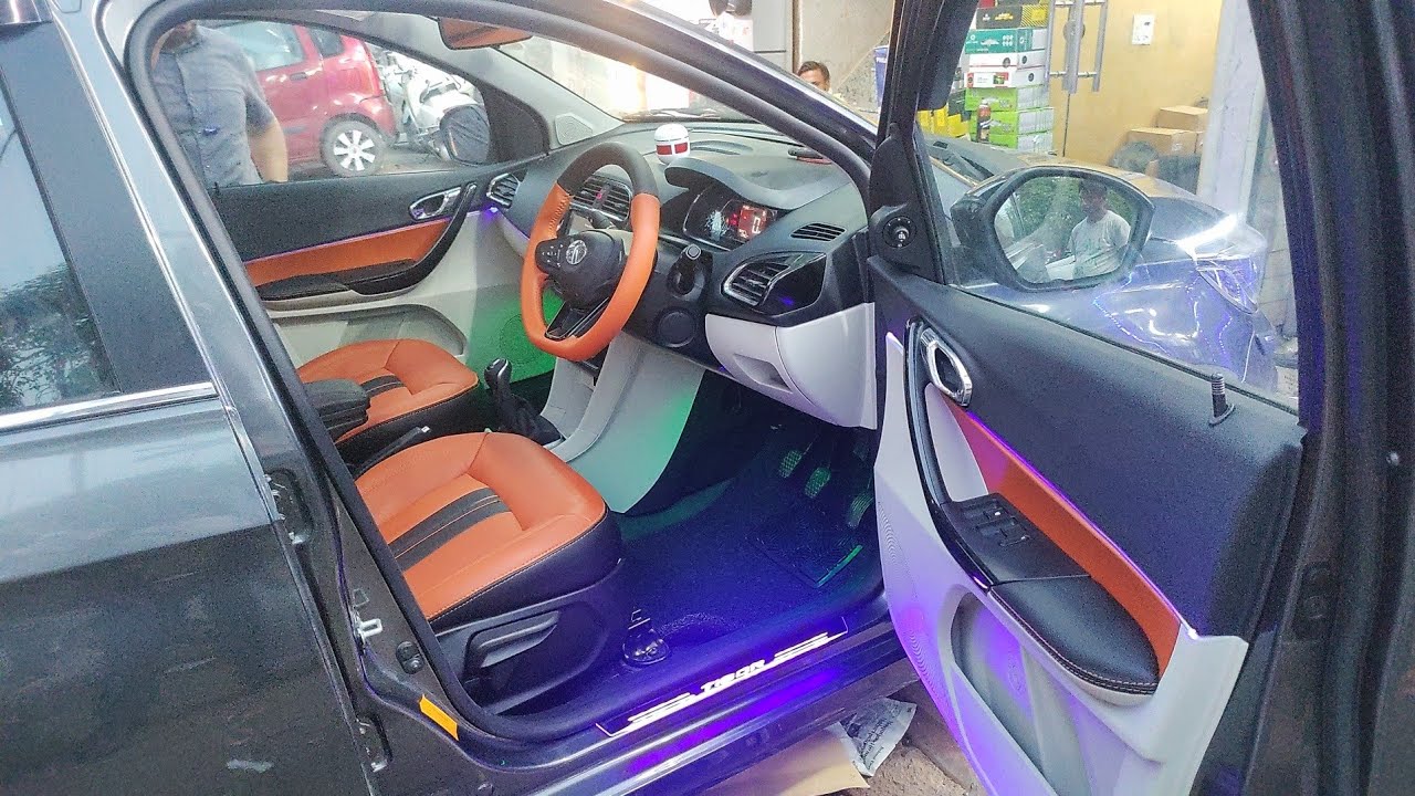 Tata Tigor xz+ i-cng 🔥modified||interior, ambient lighting and headlamp ...