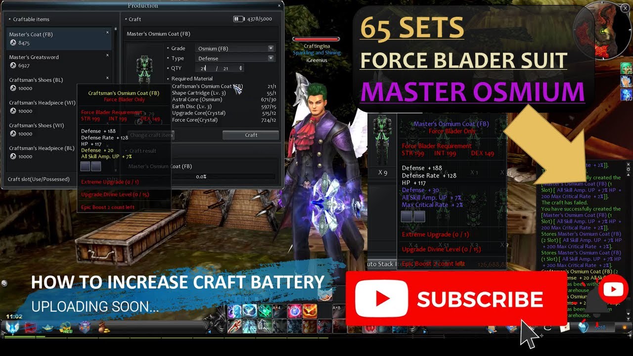 🛠️🍀 65 PCS FB MASTER OSMIUM SUITS - CABAL MASTER CRAFTING - YouTube