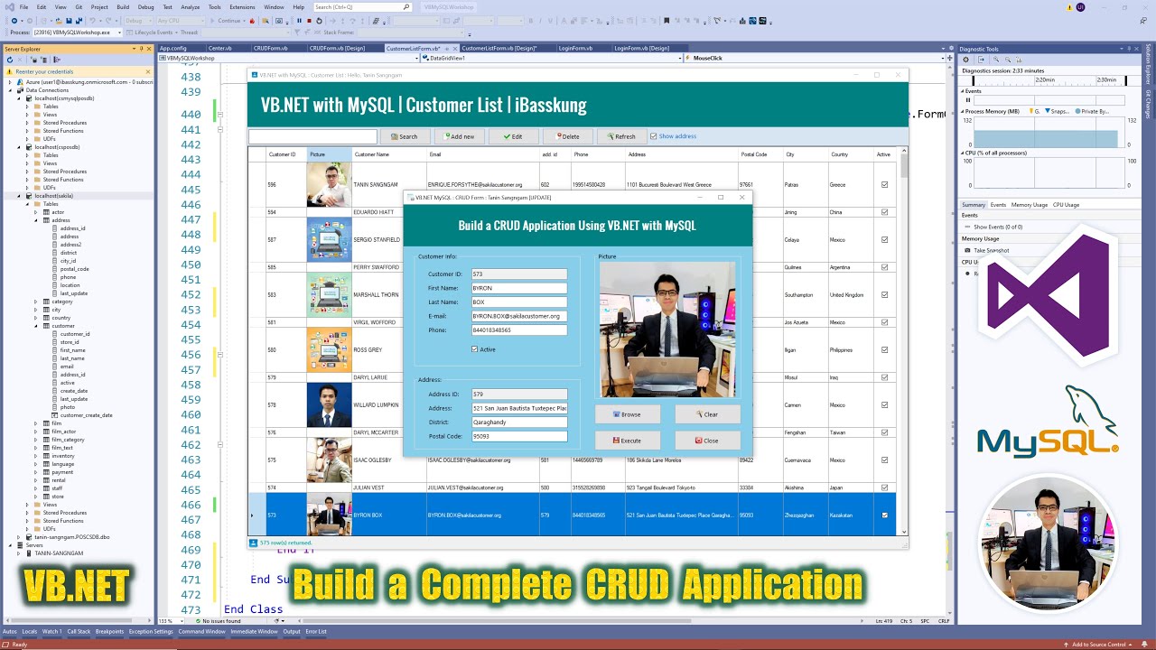 Lecture 30: ตัวอย่างระบบ Login พัฒนาด้วย VB.NET กับ MySQL - YouTube