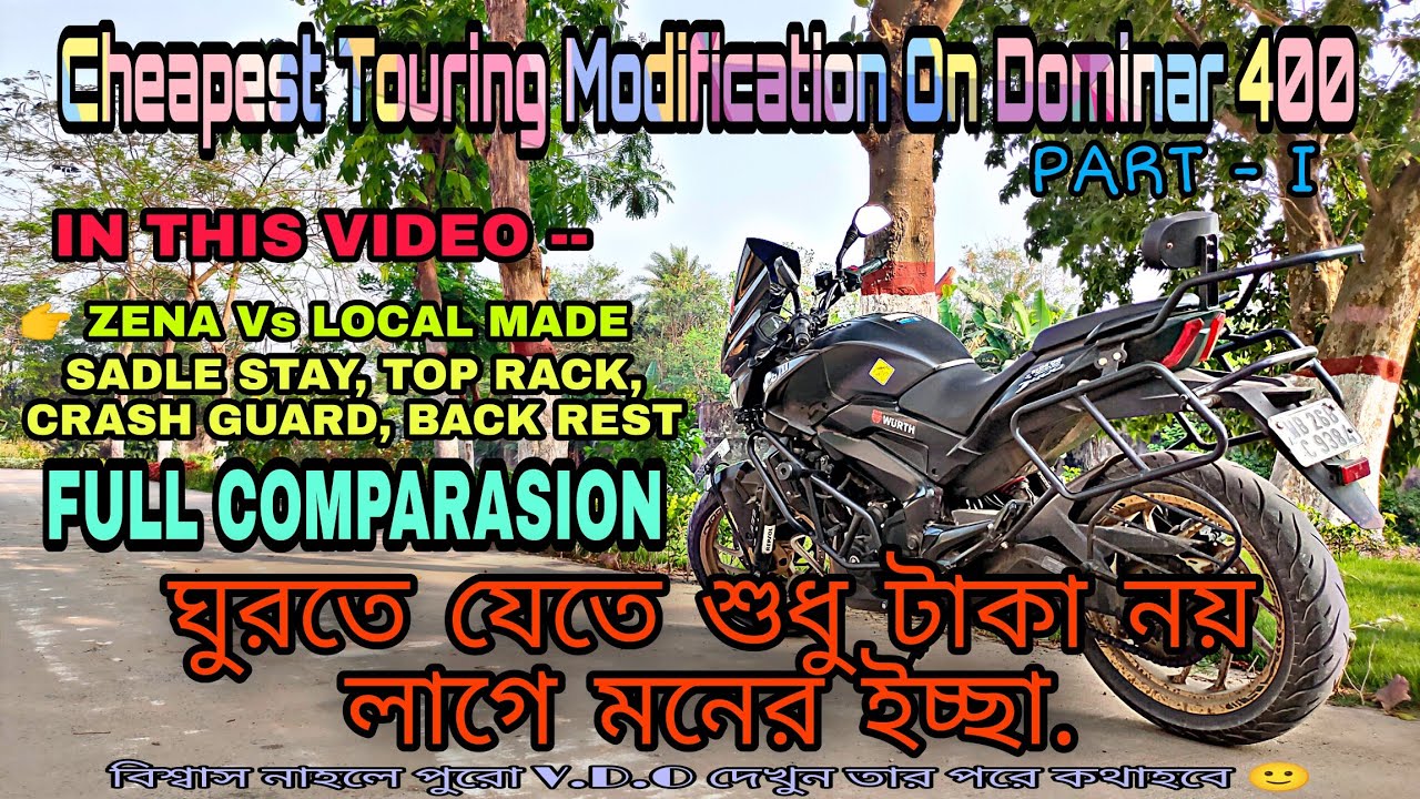 CHEAPEST TOURING SET UP MODIFICATION IN DOMINAR 400 | DOMINAR 400 ...