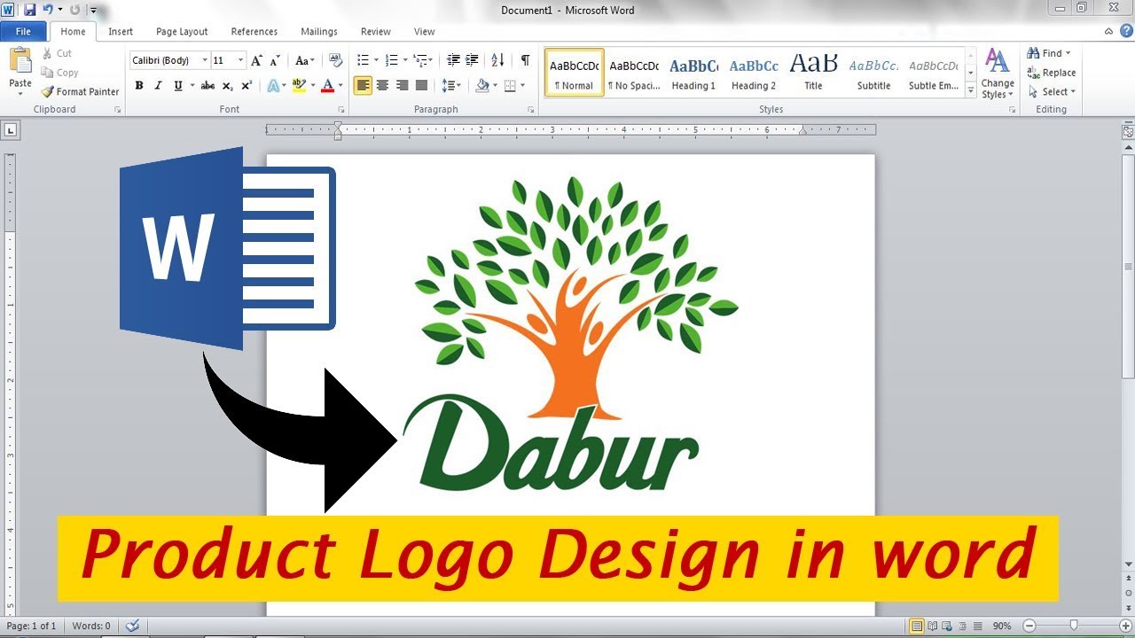 Dabur Product Logo Design in ms word || How to make company product ...