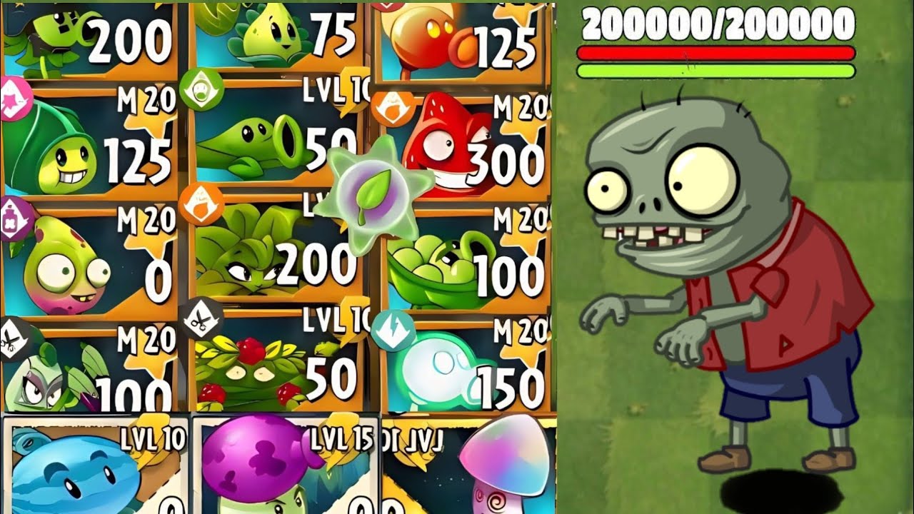 Plants vs Zombies2 100 Zombie vs 100 plants 200 level// pvz2 custom ...