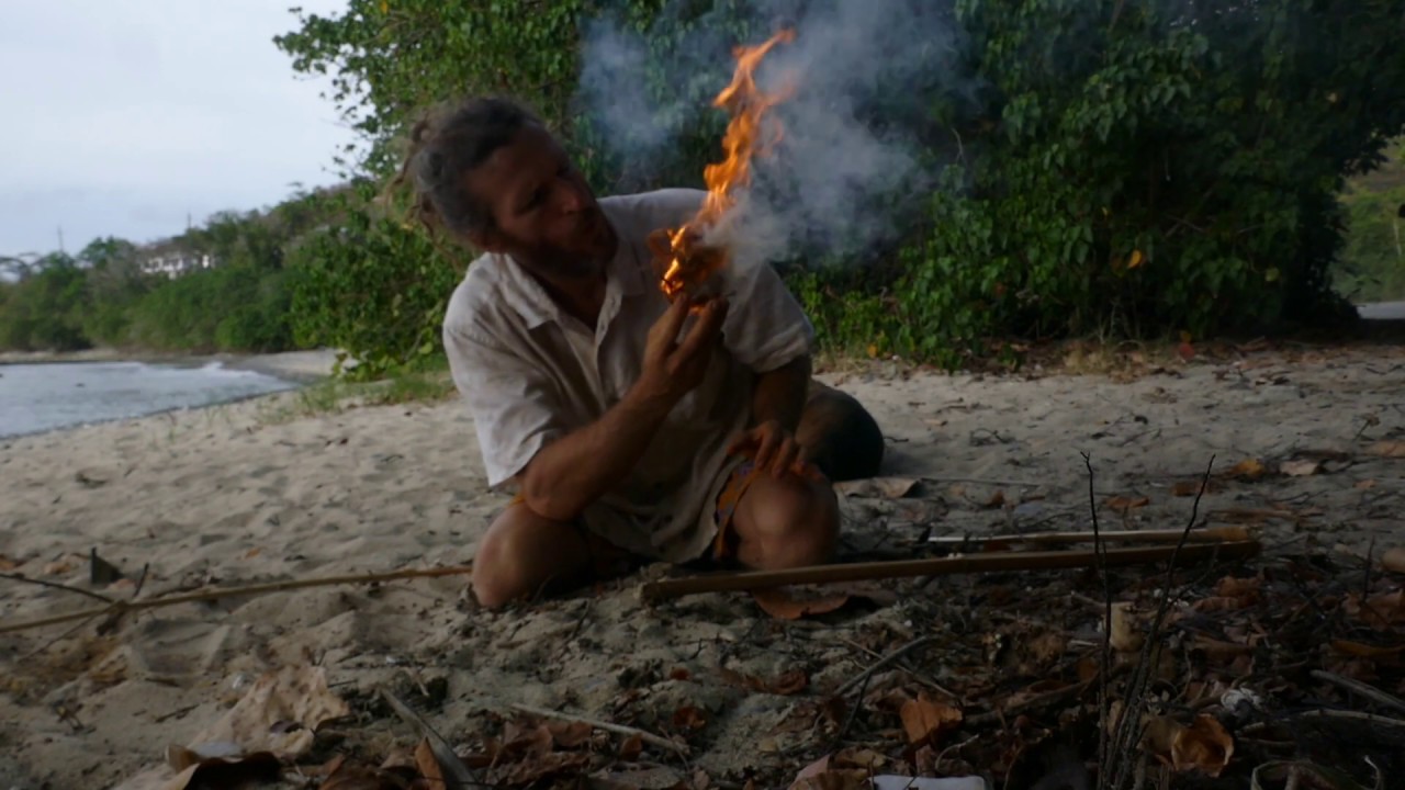 Bamboo Fire Saw with stone tools. Tropical Survival skills - YouTube