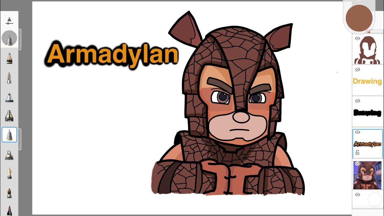 How to color Armadylan PJ Masks by using Autodesk Sketchbook 2/2 - YouTube