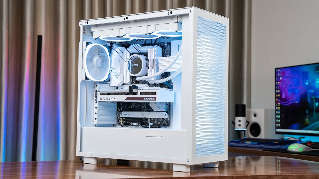 PC NZXT H7 Flow full trắng làm văn phòng cực mạnh với i7 13700K - YouTube