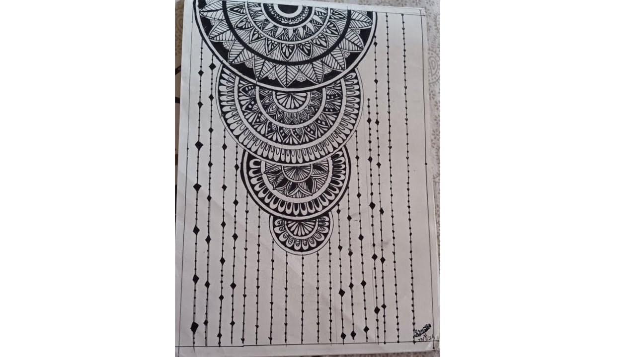 How to draw Mandala art || Semi-Circle Mandala art || ... - YouTube