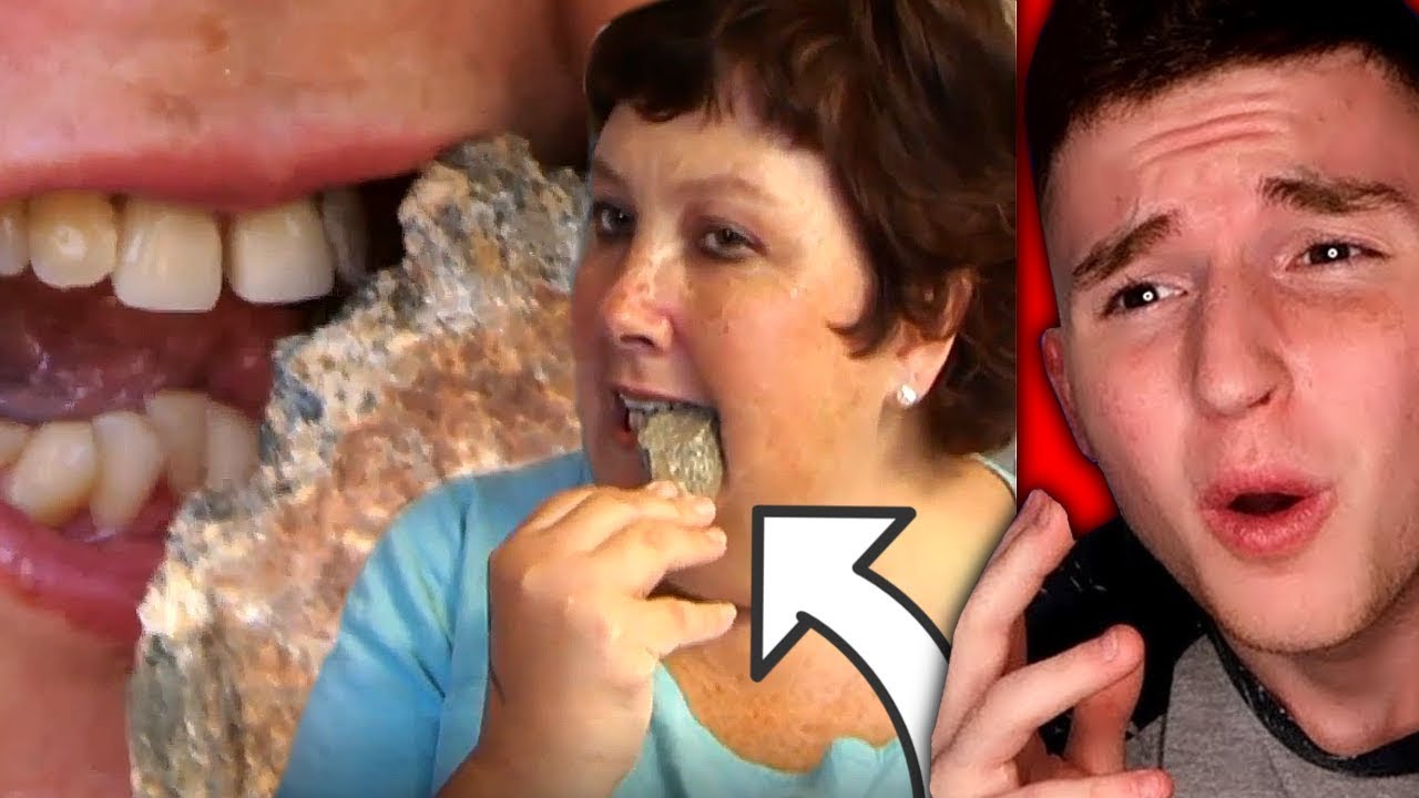 LADY LITERALLY EATS ROCKS FOR BREAKFAST - YouTube