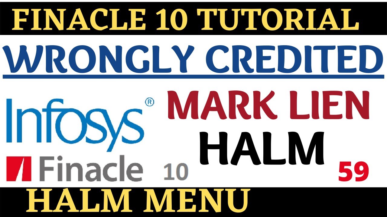 Finacle 10 Tutorial || HALM || How to mark lien || Learn and gain - YouTube