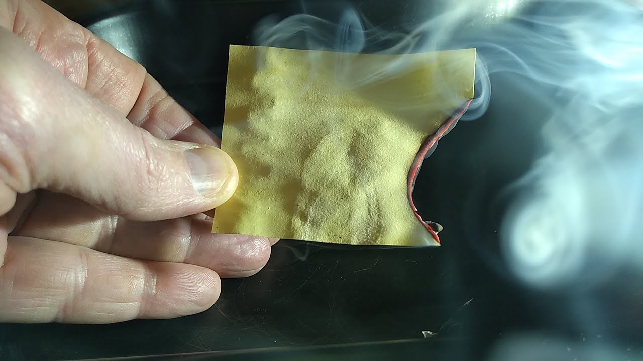 Make caramel candy fizzling fire paper. (slight house combustion risk ...