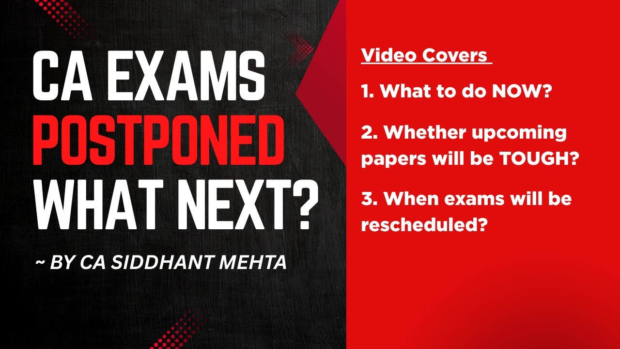 IMP MESSAGE | CA EXAMS POSTPONED | What to do next? - YouTube
