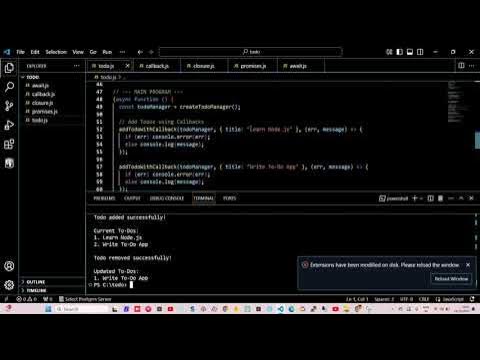 Todo list using JS and What is closures,async/await,callback,promises ! - YouTube