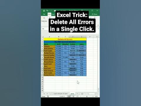 Excel Trick: Delete All Errors in a Single Click. - YouTube