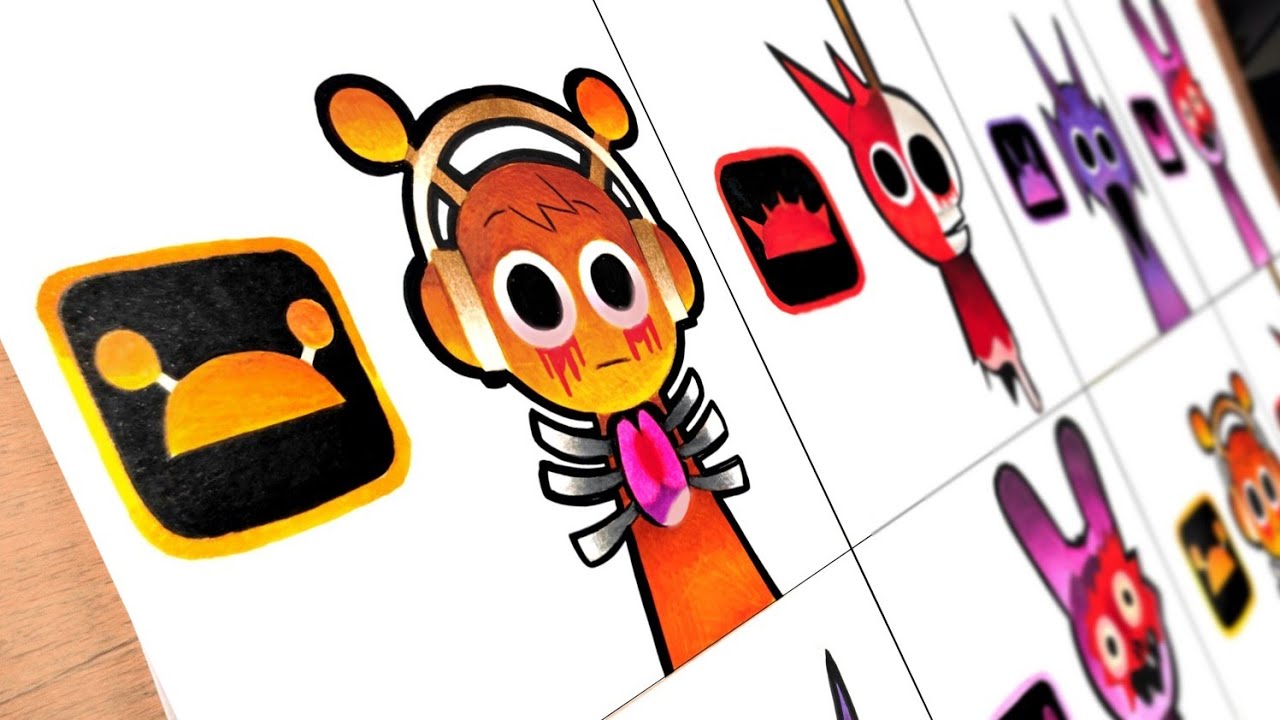 Drawing Sprunki Horror Version: Sprunki Dark Icons ( Sprunki Incredibox ...