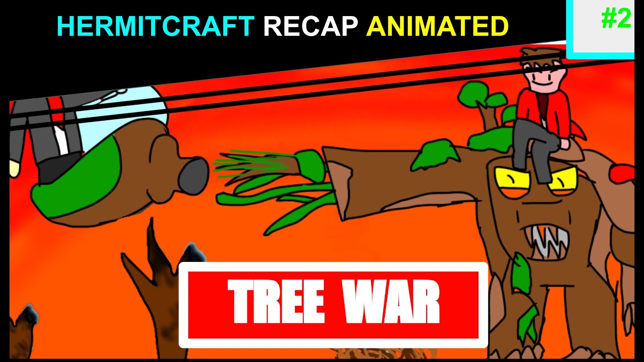 Tree War - Hermitcraft Recap Animated #2 #shorts - YouTube