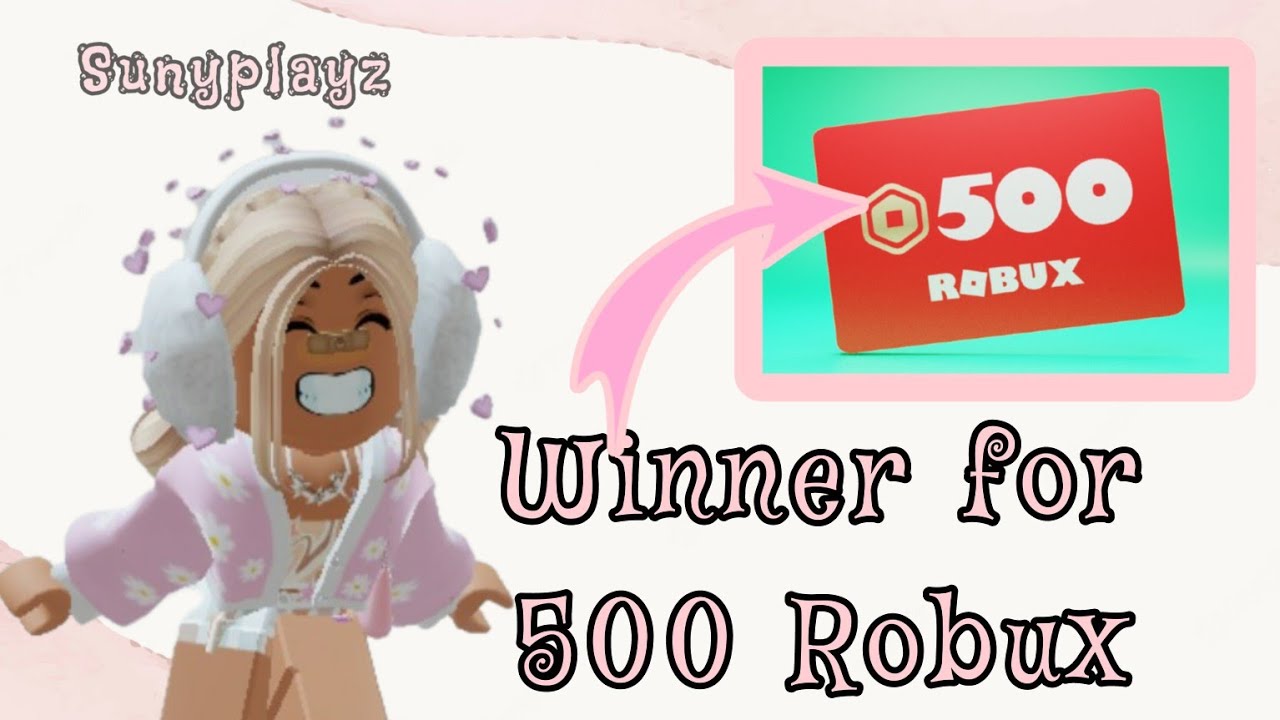 Winner for 500 Robux Giveaway/ For 1k Special 💗💗 - YouTube