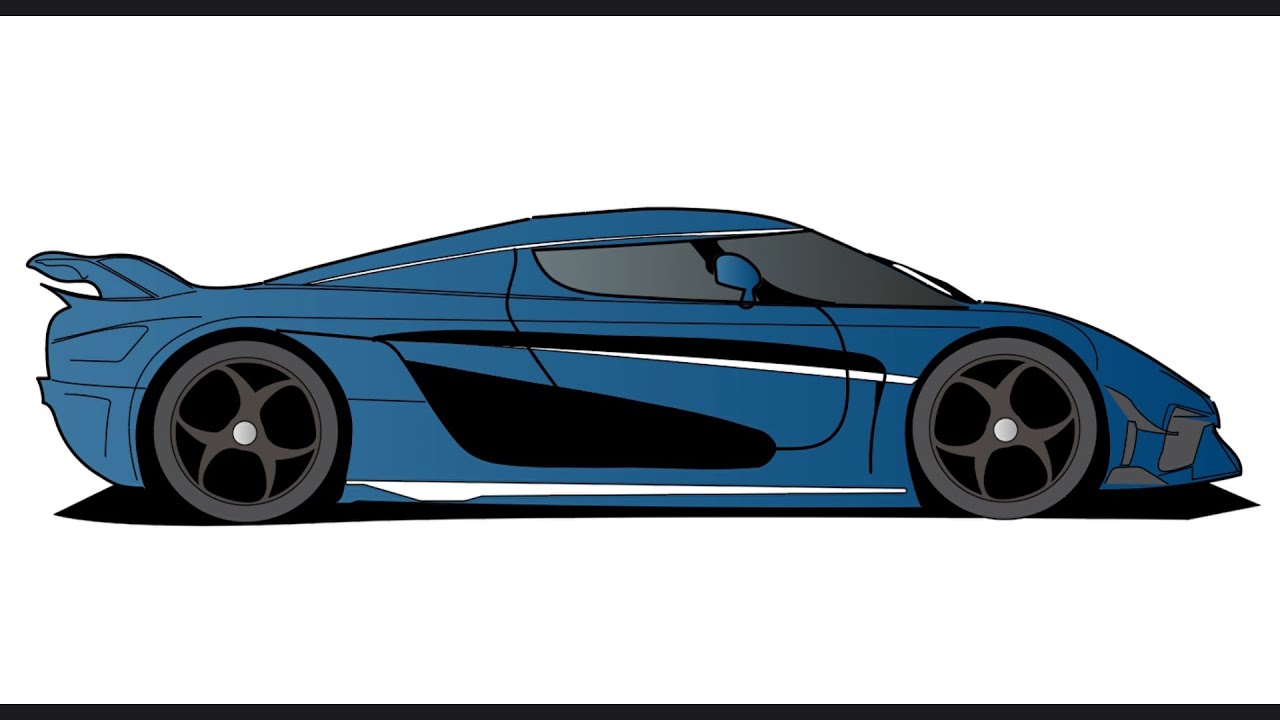How to draw a KOENIGSEGG REGERA / drawing koenigsegg regera 2016 sports ...