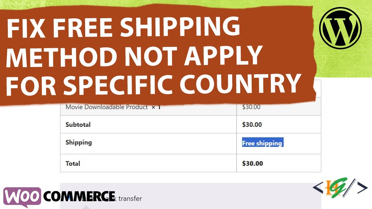 How to Fix Free Shipping Method not Apply for Specific Country in WooCommerce WordPress - YouTube