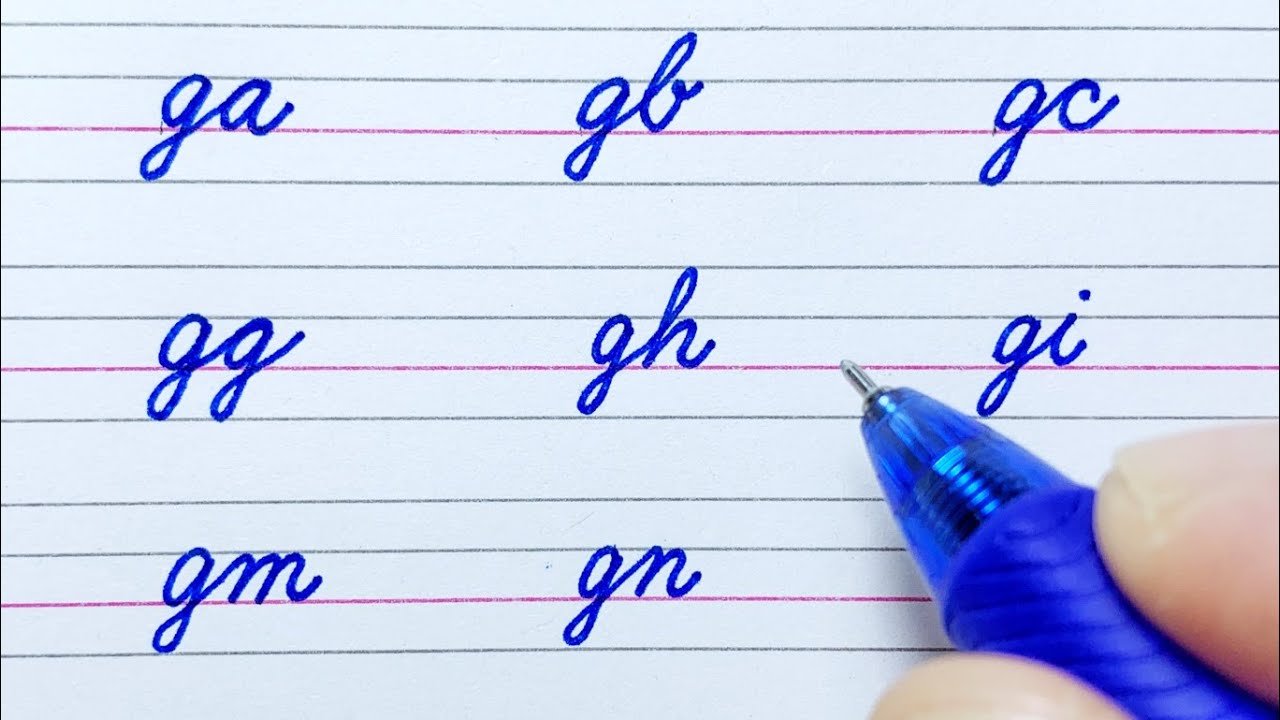 How to write connect g (a-z) in cursive | Cursive handwriting practice ...