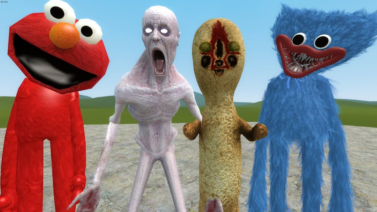 SCP-096 VS SCP-173 VS HUGGY WUGGY VS ELMO in Garry's Mod! - YouTube