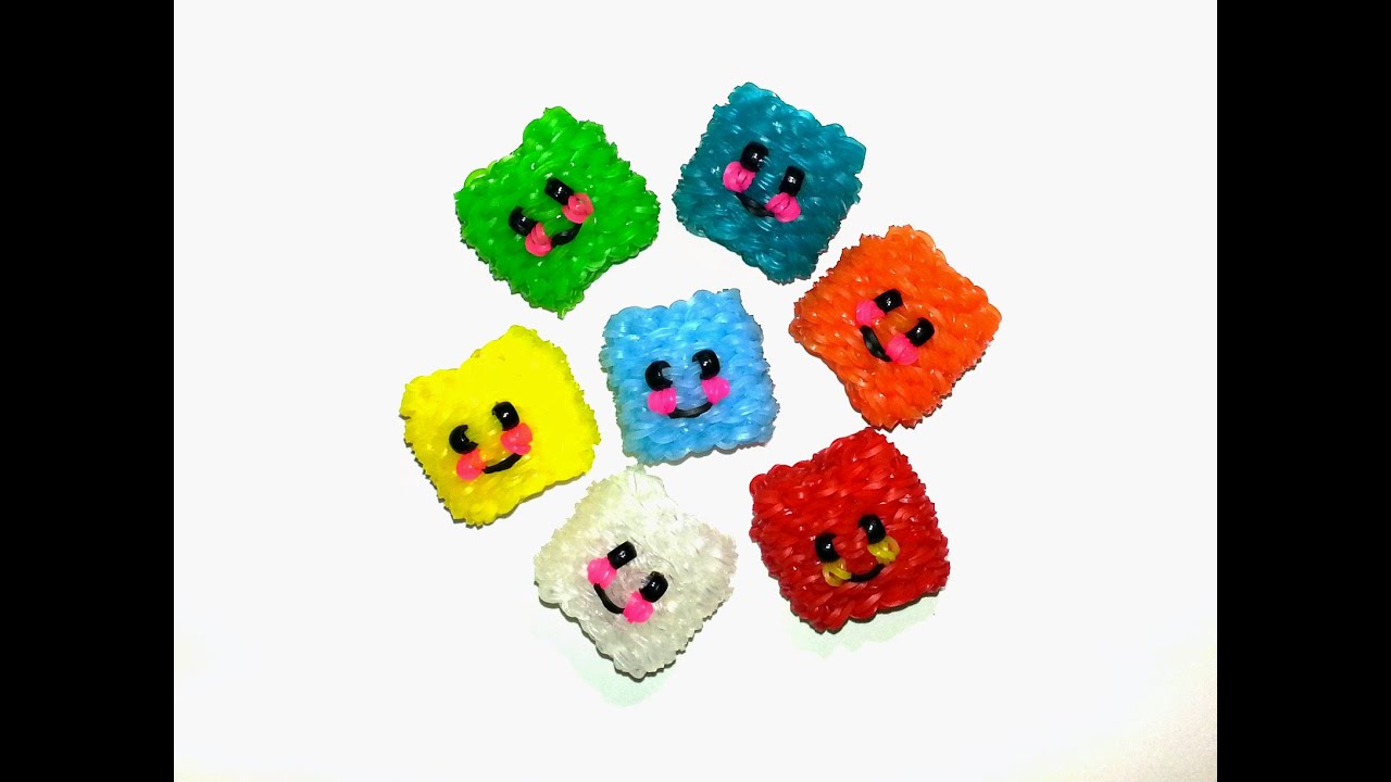 3-D Happy Ice Cube / Happy Jello Tutorial by feelinspiffy (Rainbow Loom ...