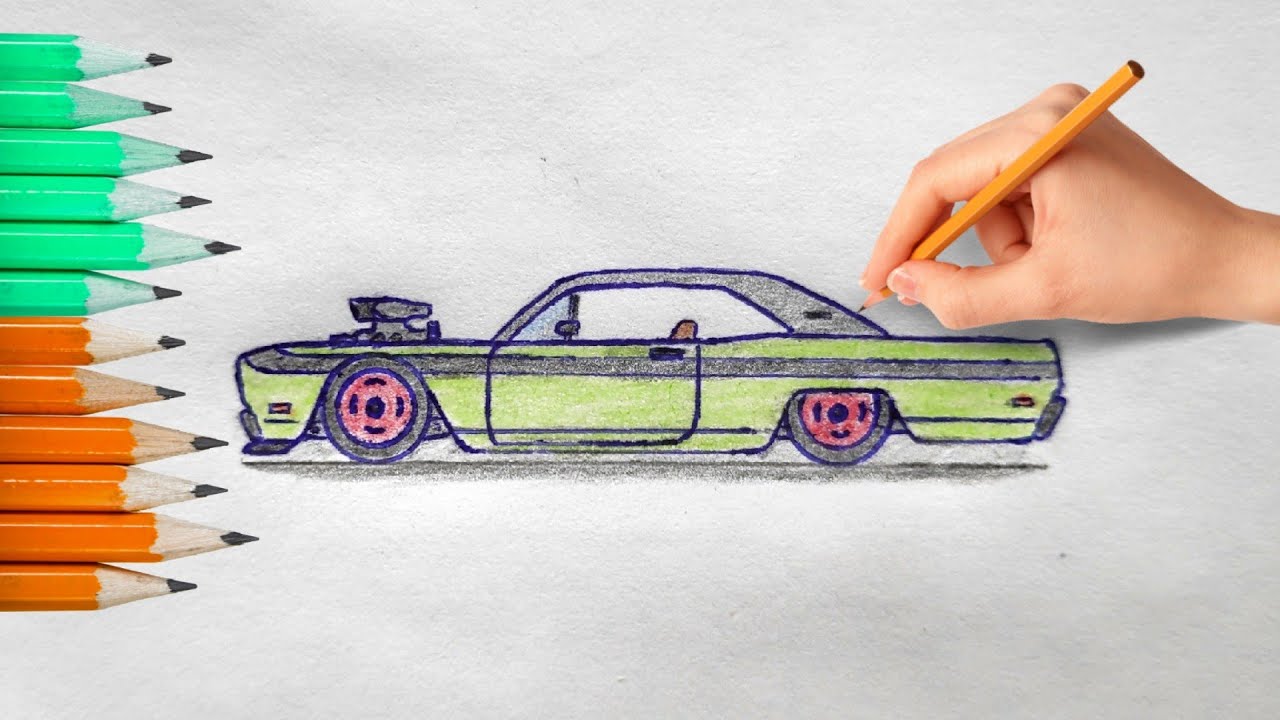 HOW to DRAW a PLYMOUTH ROADRUNNER 1970 CUSTOM - YouTube