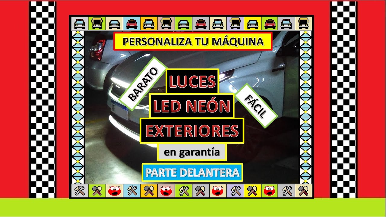 🛠 🌎Luces led neón exteriores DELANTERA auto fácil económico 🌎🛠 - YouTube
