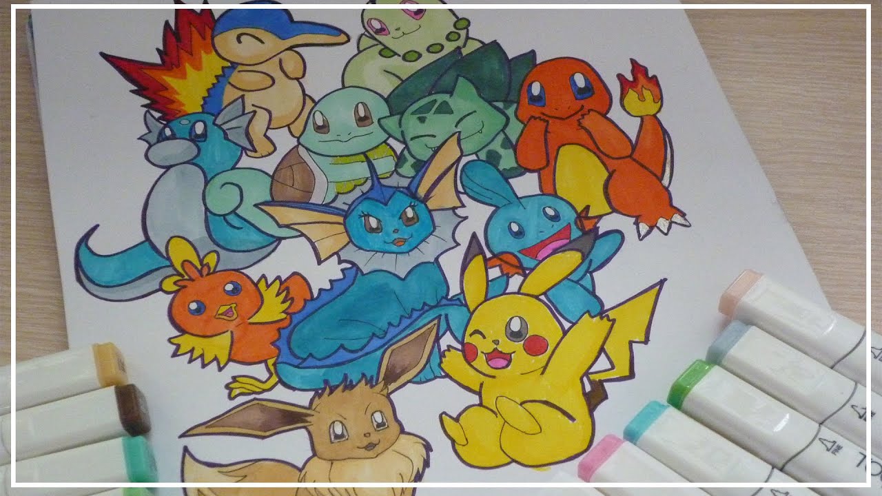 POKEMON GO DOODLES | Speed paint & Color with Touchliit Markers - YouTube