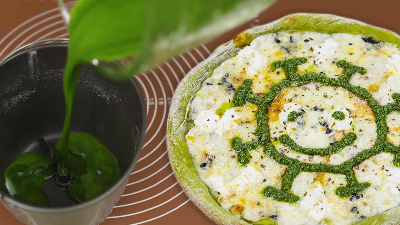 How to make GREEN color pizza crust / dough? - YouTube