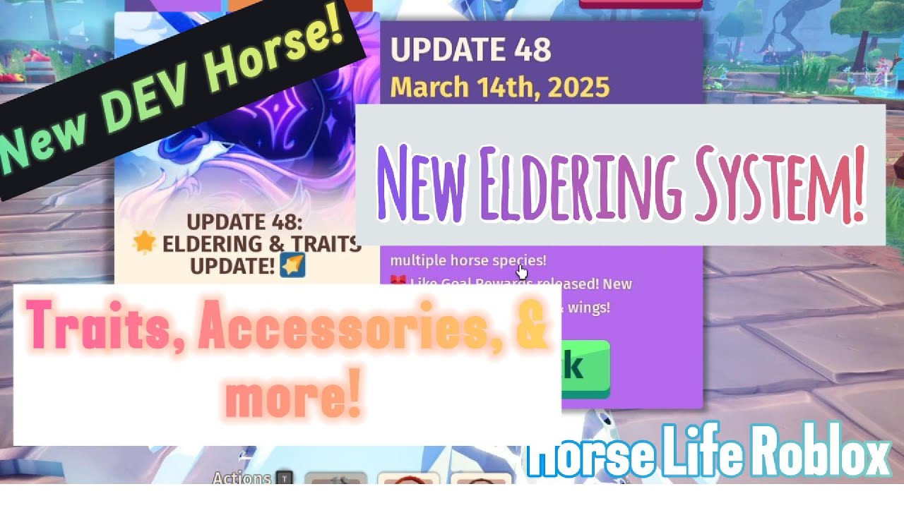 New Update 48! New Eldering system, Traits & more! | Horse Life Roblox ...