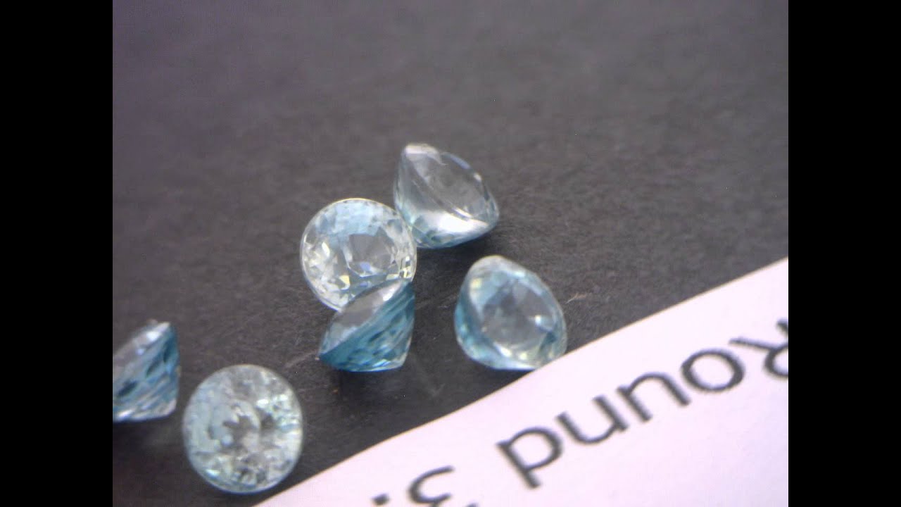 One Light Blue Zircon Gemstone 3.6 mm Round Well Faceted Averages .37 ...