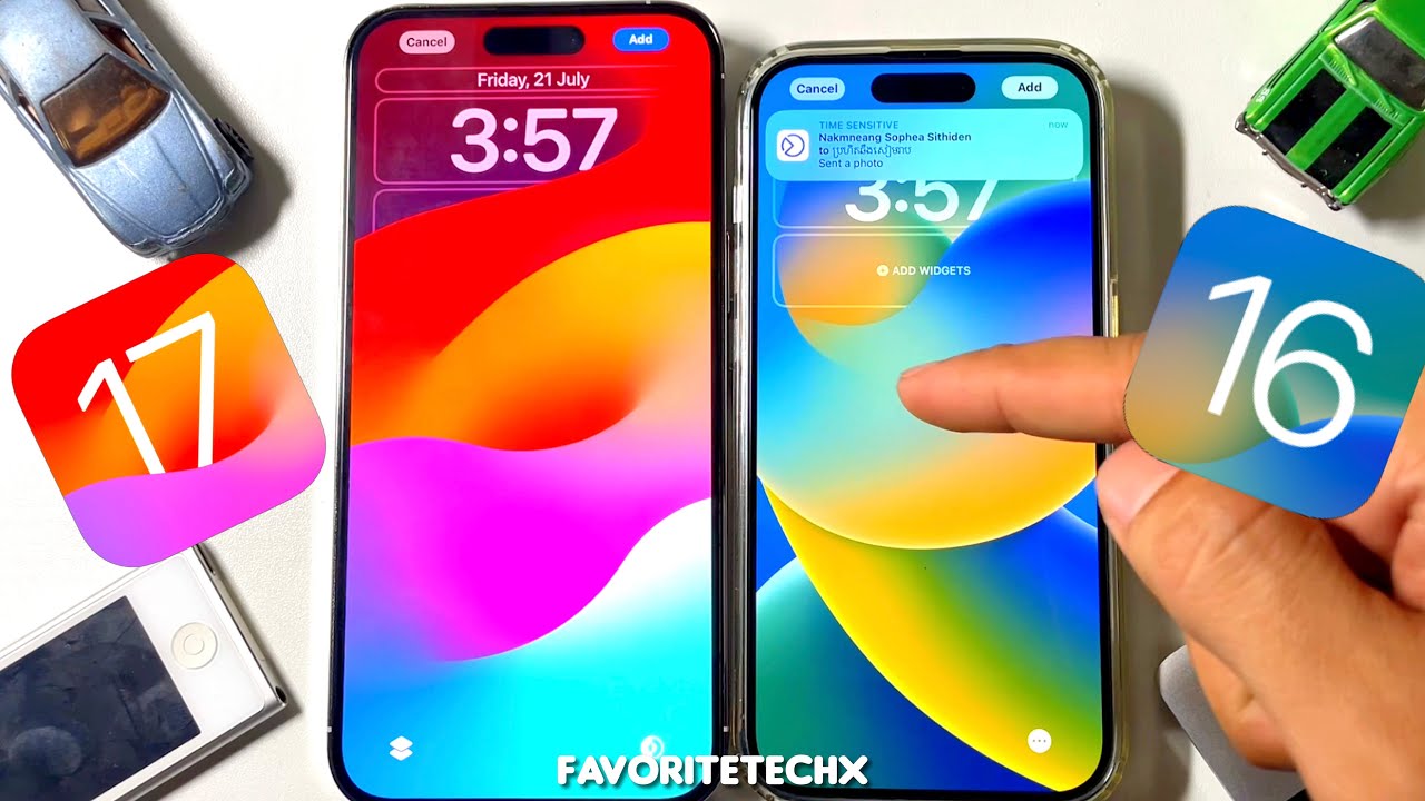 iOS 17 vs iOS 16.5.1(c) iPhone 14 Pro - YouTube