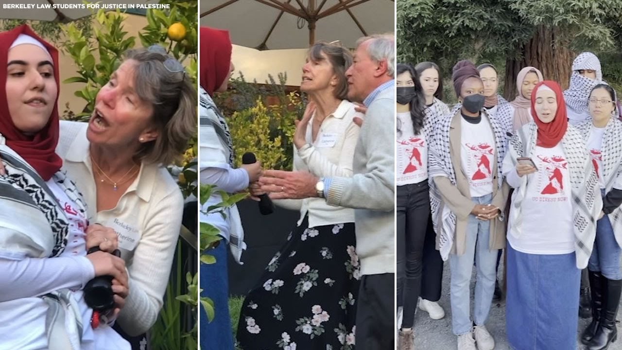Gaza protesters disrupt UC Berkeley dean's party - YouTube