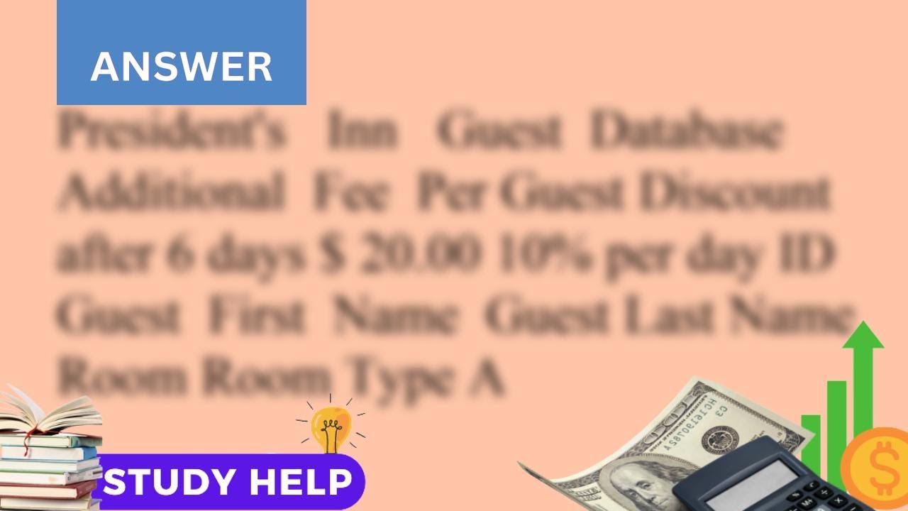 The Excel file Presidents Inn Guest Database provides a list of ...