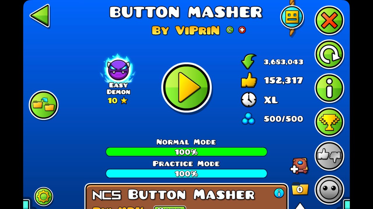 BUTTON MASTER by: ViPriN #geometrydash #gd #capcut - YouTube