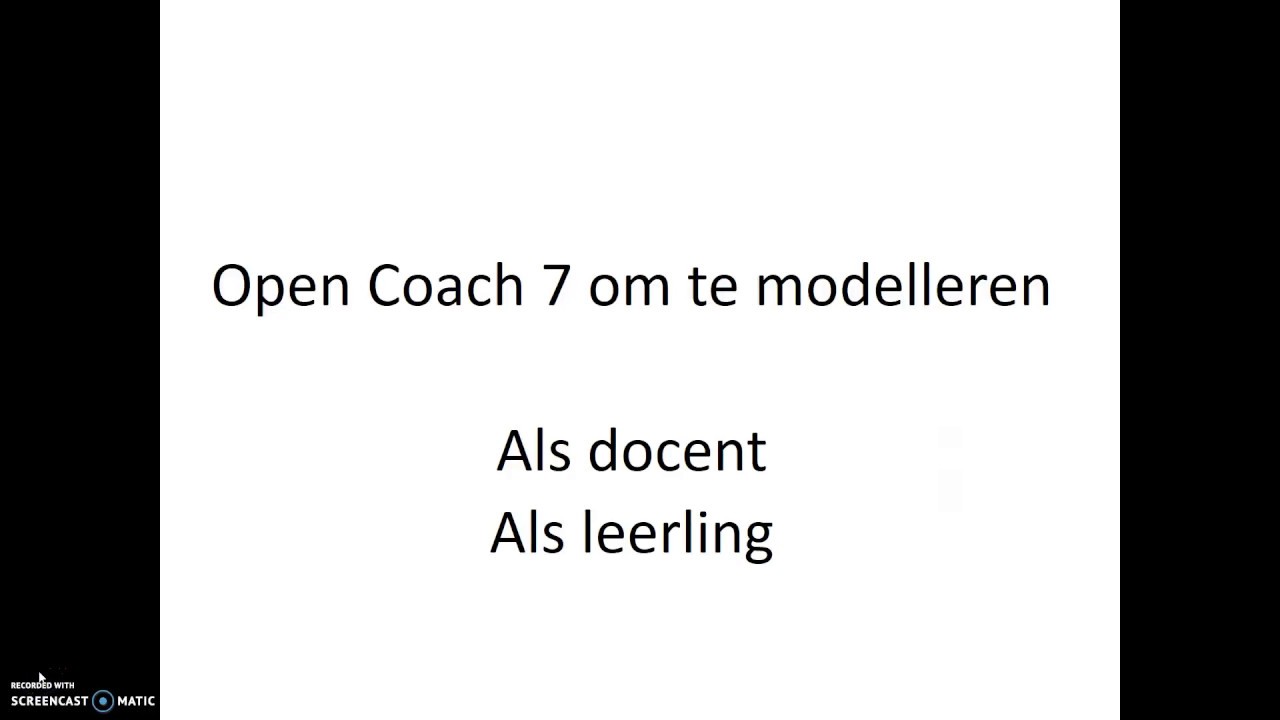Coach 7 modelleren 1 open het programma om te modelleren als docent of ...