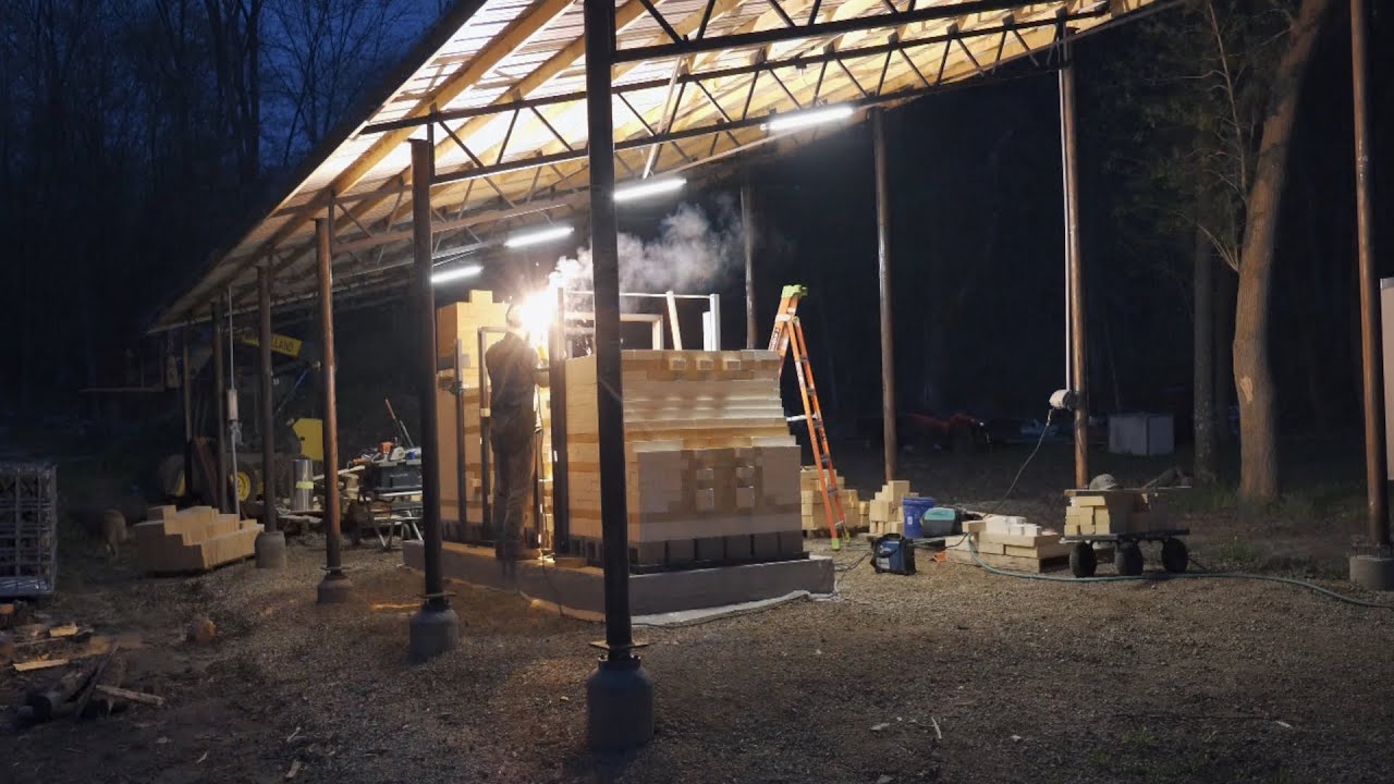 #7 Building a Pottery Kiln - Chimney Dampers and Steel Frame - YouTube