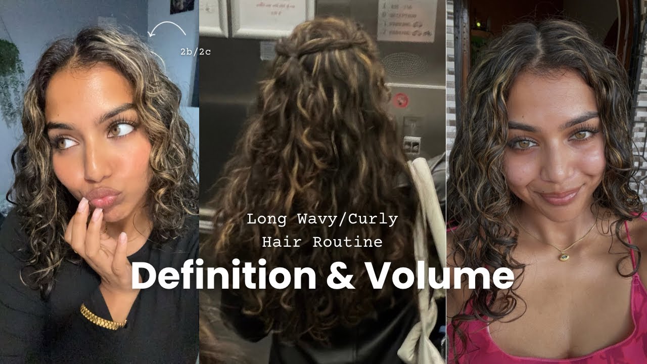 WAVY/CURLY HAIR ROUTINE | growth, wash, style and refresh 2B/2C curls ...