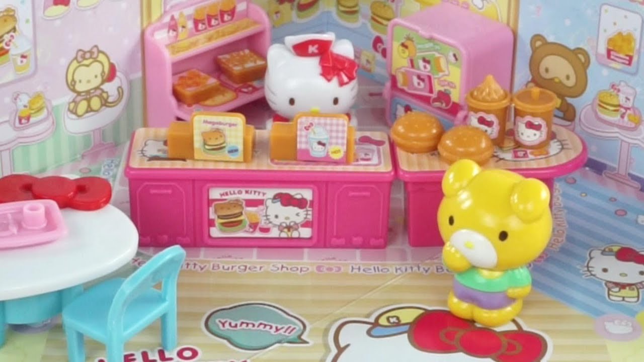 Hello Kitty Burger Shop Stop Motion with Toy Review - YouTube