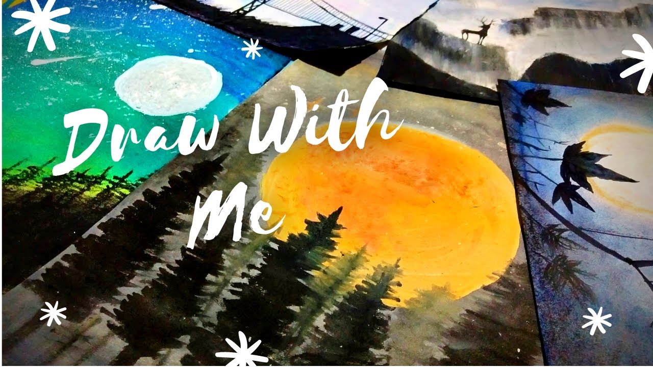 Draw With Me |Paintings and Pastels|Easy Step by step drawing|How To ...